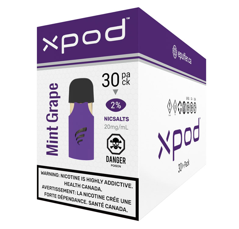 XPOD Grape Mint flavour | Prefilled Vape Pods | ePuffer Canada