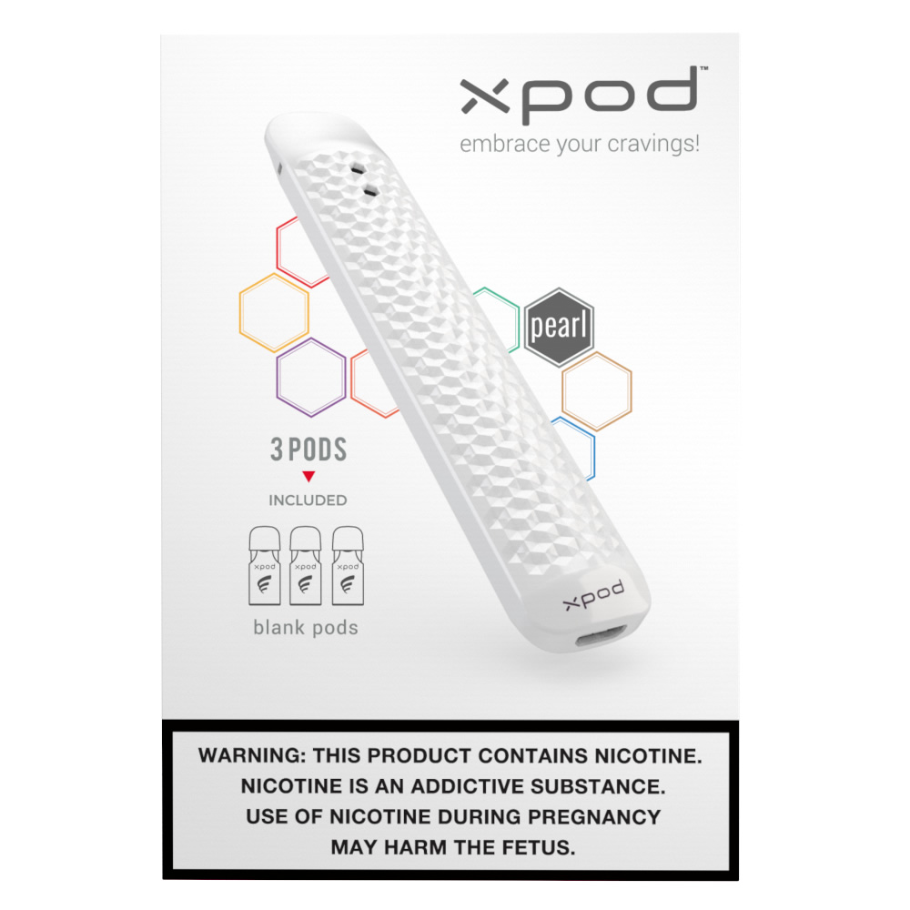 XPOD White Pearl Rechargeable Vape POD | Slim and Elegant POD device ...